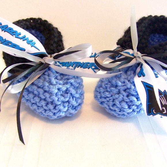 Shoes | Carolina Panther Handmade Football Baby Booties New | Poshmark